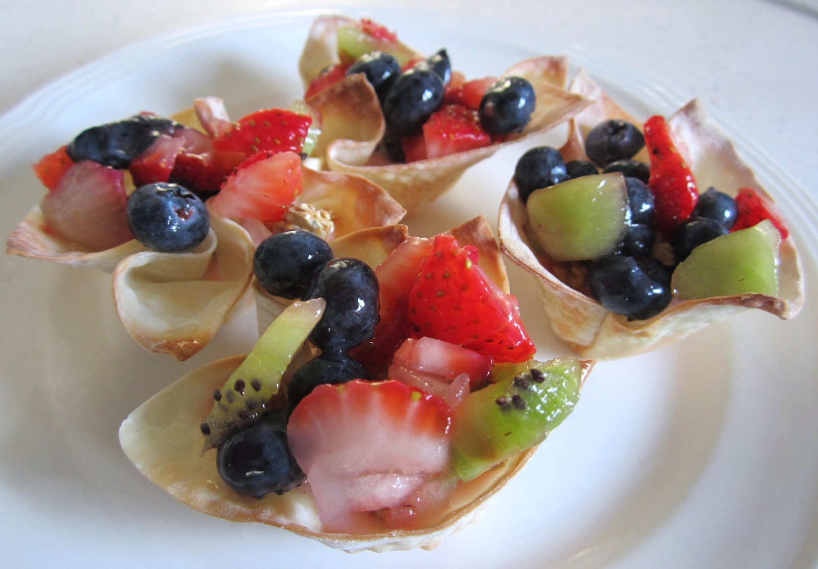 Harvest Moon by Hand: Fruit and Yogurt in Wonton Cups