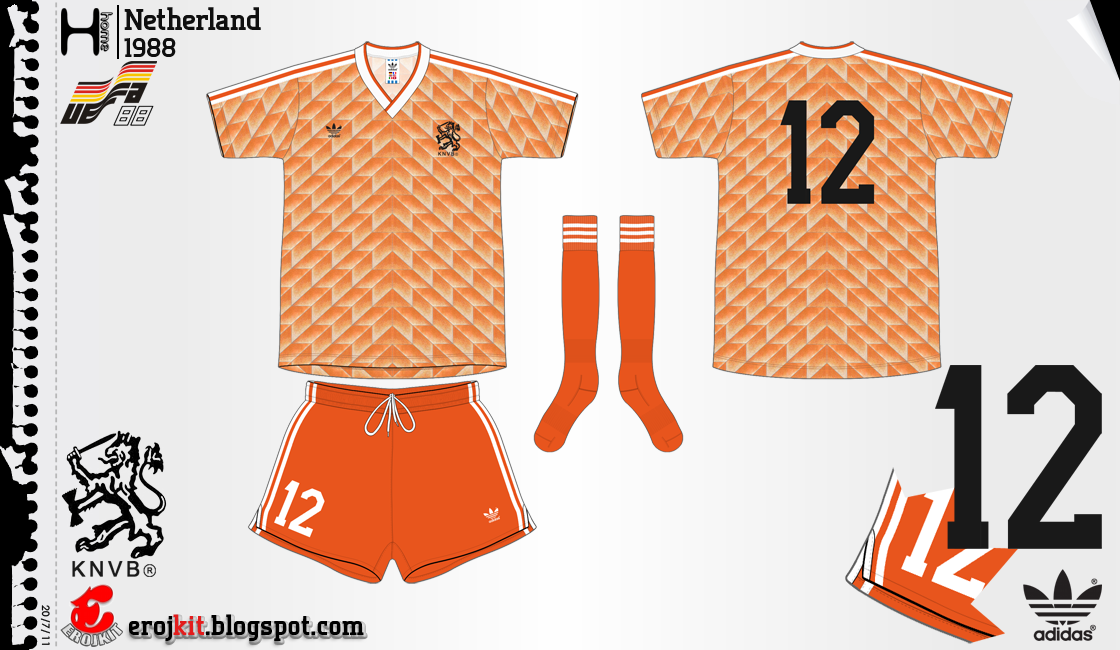 Kit Design, by eroj: 1988 Holanda (Home e Away)