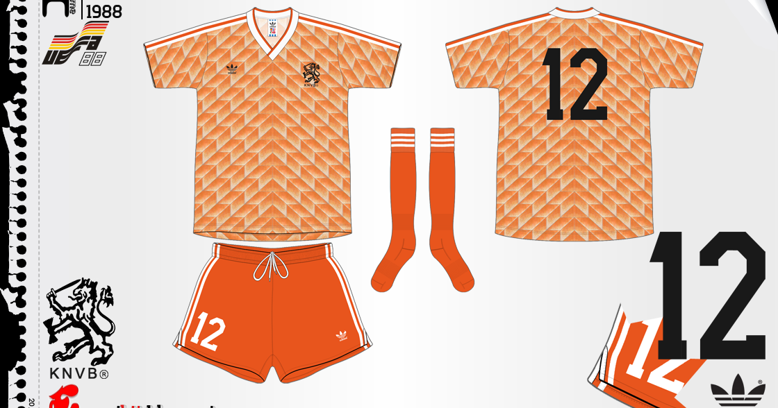 Kit Design, by eroj: 1988 Holanda (Home e Away)