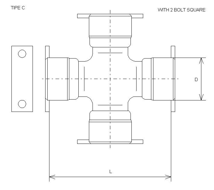 Universal Joint : Ukuran Cross Joint GUM / Mitsubishi