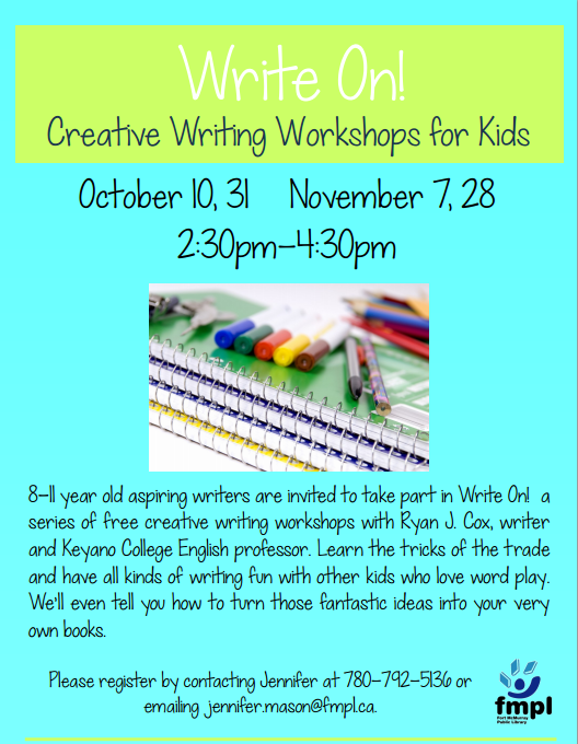 Wood Buffalo Culture: Write On! Creative Writing Workshops for Kids