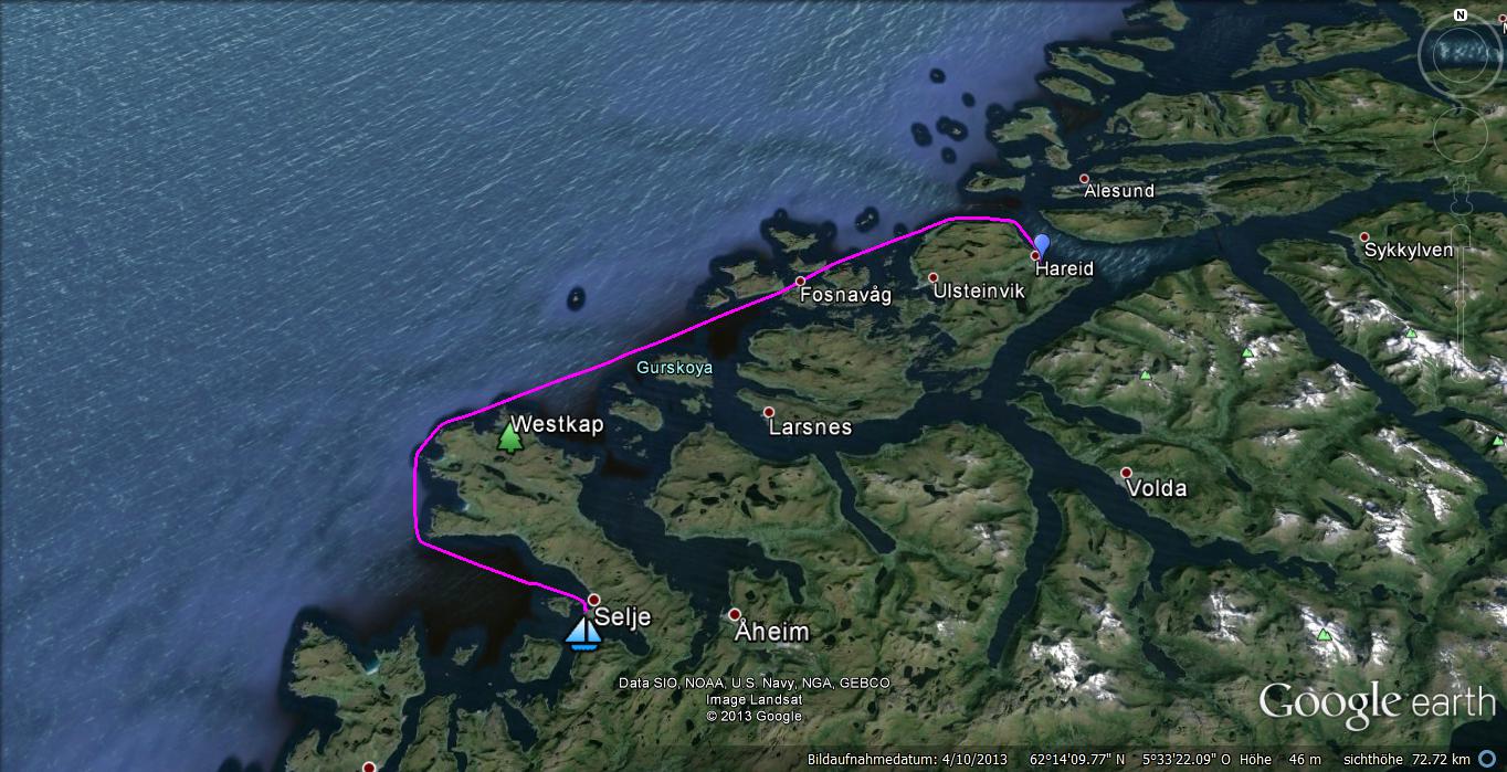 S/Y PALLADIUM: Selje, Norwegen, 9. bis 10. August 2013