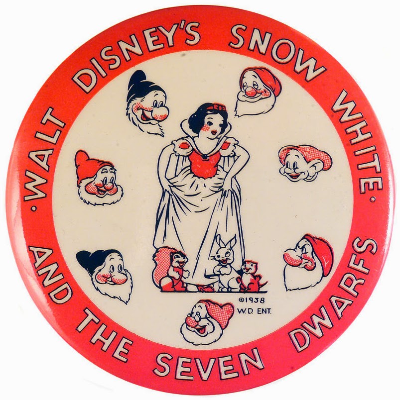 Filmic Light - Snow White Archive: 1938 Snow White Pin-Back Button