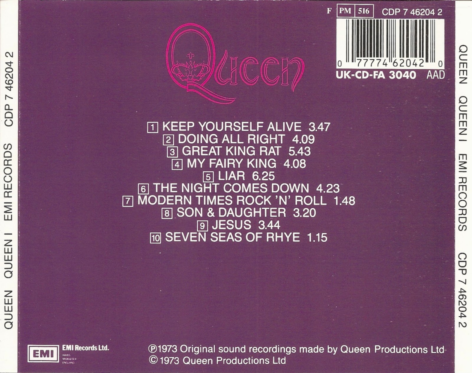 The First Pressing CD Collection: Queen - Queen