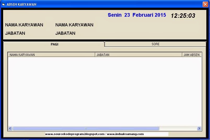 Aplikasi Absensi karyawan dengan barkode menggunakan bahasa pemrograman Visual basic 6.0 ...