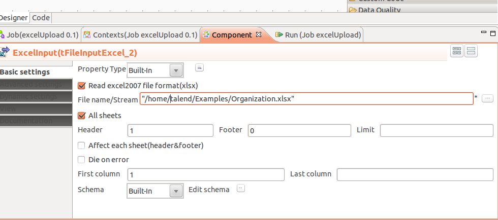 Let Us Learn Uploading Excel File Data Into Database Using Talend Open