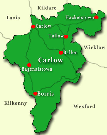 Carlow Map Region City - Map of Ireland City Regional Political