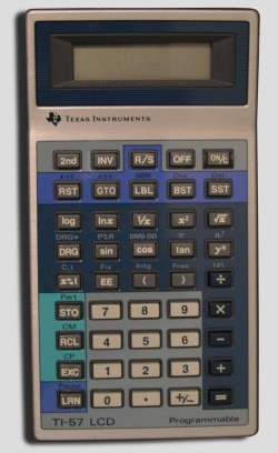 3,1416....DAMICALC: TEXAS INSTRUMENTS TI-57 LCD