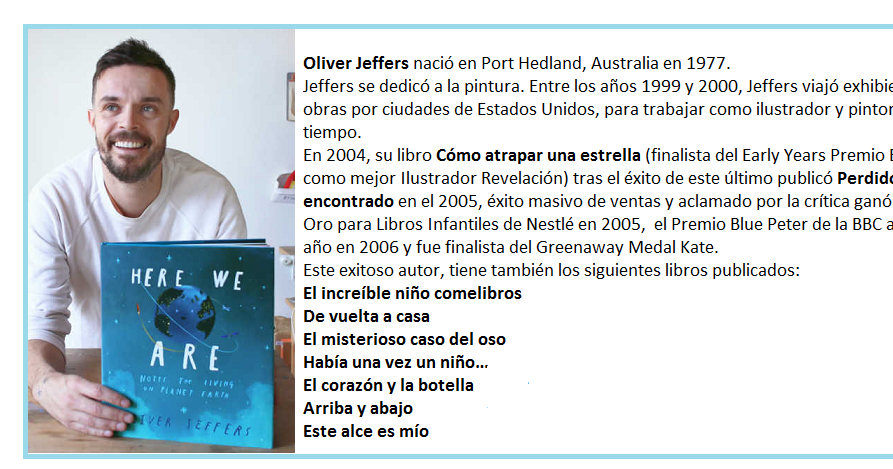 ¡Somos 1°!: ACTIVIDAD N°11: AGENDA LECTORA DEL AUTOR OLIVER JEFFERS