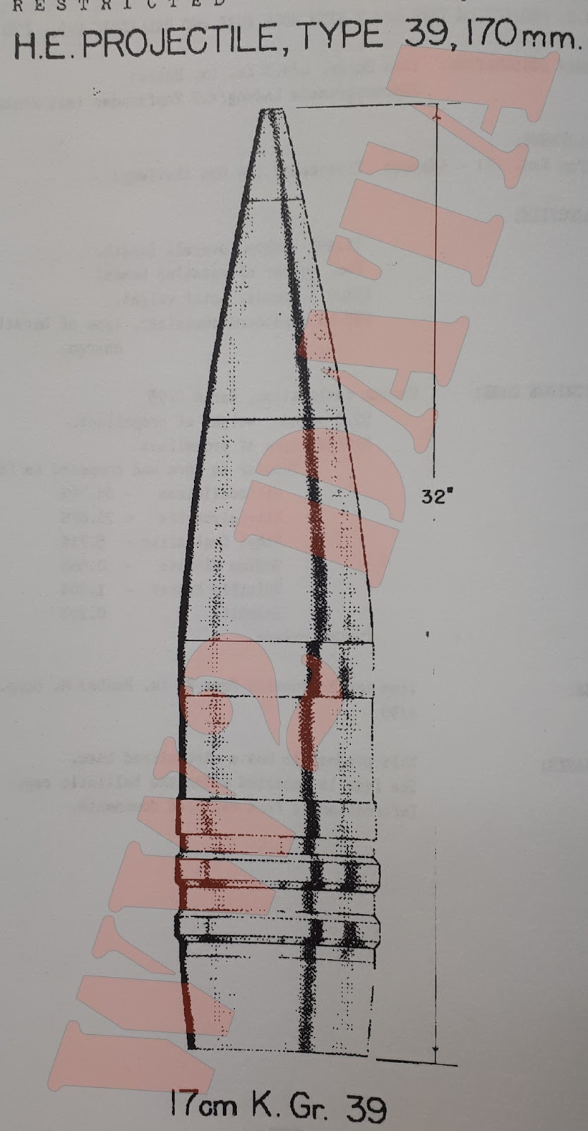 WW2 Equipment Data: German Projectiles - 152mm to 210mm Projectiles