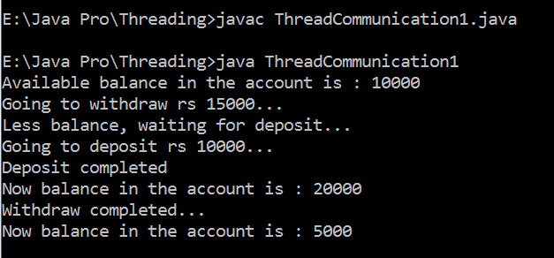 Java Programs: Example of Inter Thread Communication.