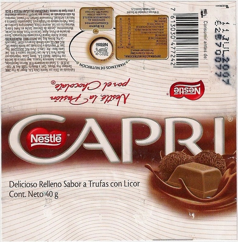 Nestlé Chocolate Wrappers!: Capri 38g