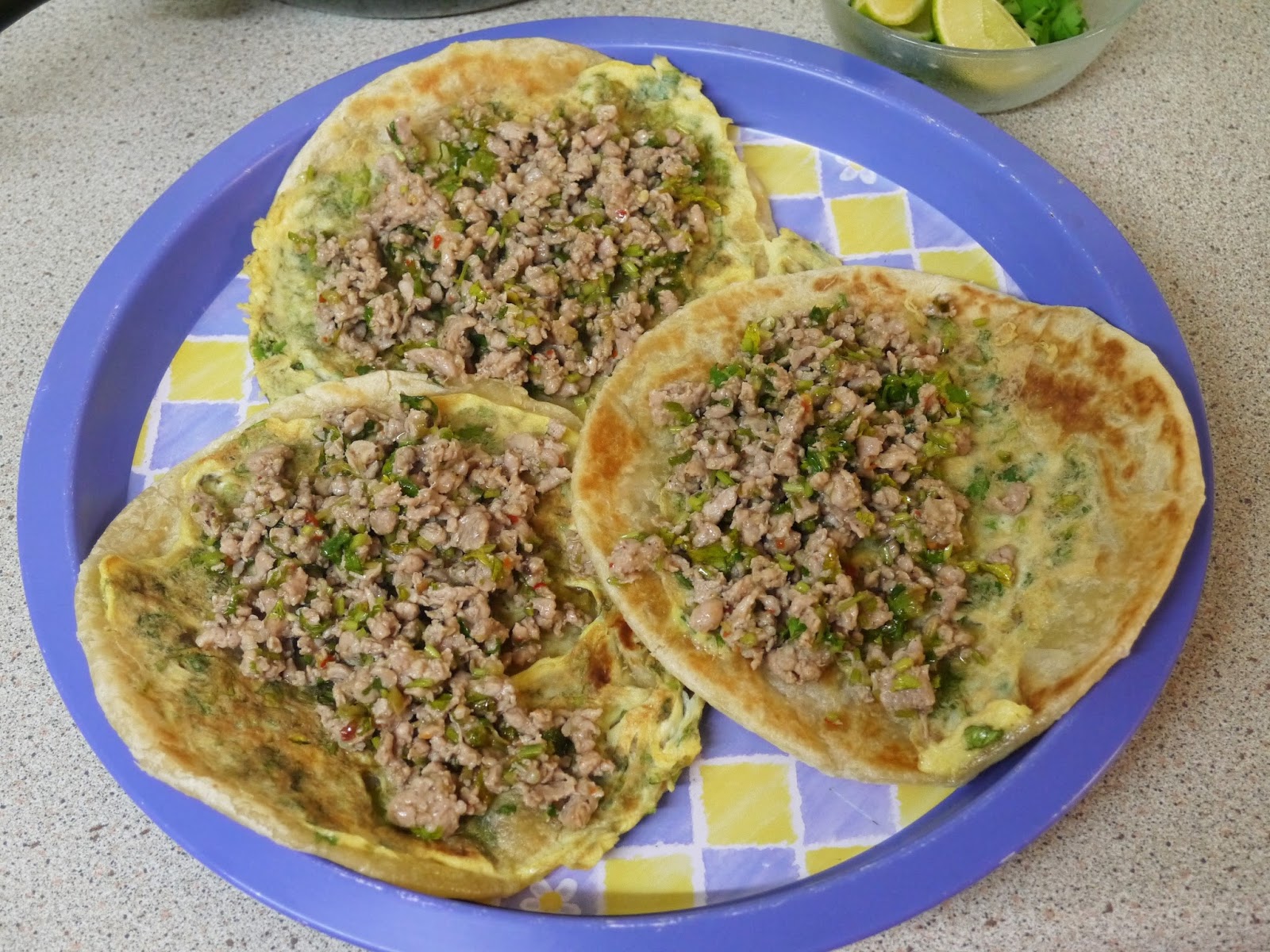 This Muslim Girl Bakes: Chicken Paratha Wraps with Pink Chilli Onions.