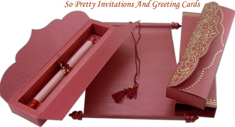 Indian Scroll Wedding Invitations - So Pretty Invitations And Greeting ...