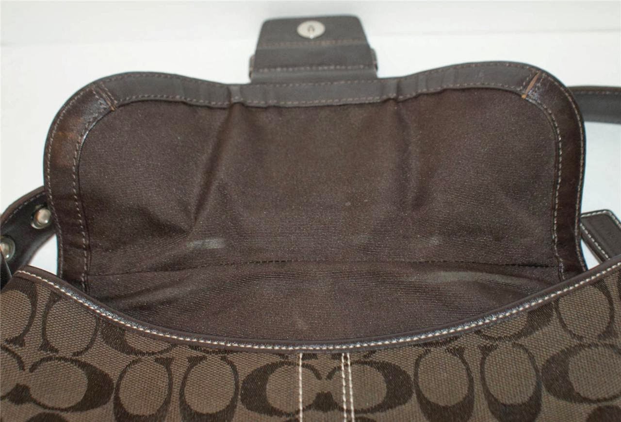 COACH 10297 BROWN SOHO SIGNATURE FLAP HANDBAG ~ Gold Crafters Exchange