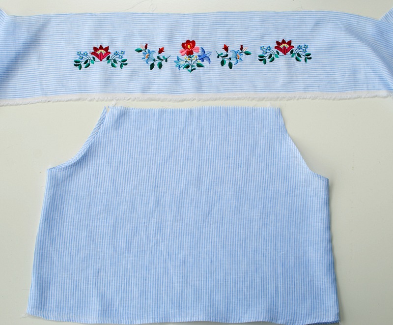 Trash To Couture: DIY: Embroidered Off-the-Shoulder Top