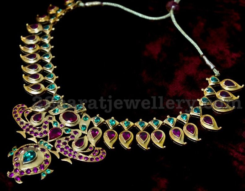 Semi Precious Stone Mango Necklace - Jewellery Designs