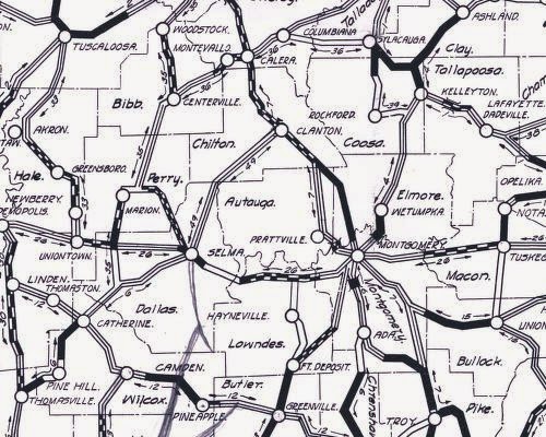 Alabama Yesterdays: Pondering Alabama Maps (4): Early State Road Maps