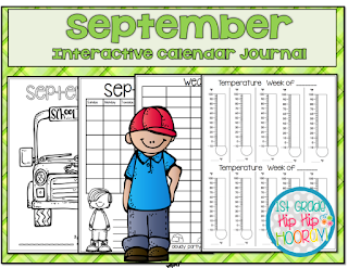 1st Grade Hip Hip Hooray!: September Calendar...Interactive Journal