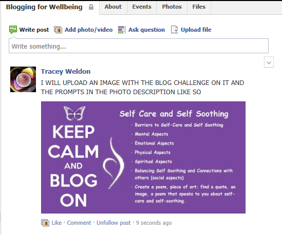 Blogging for Wellbeing: Example of Posting Blog Responses