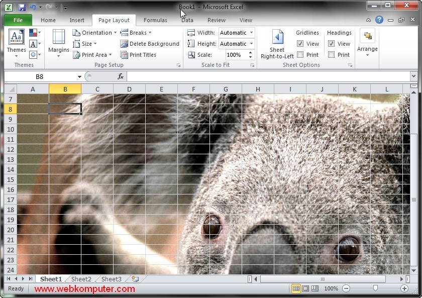 Membuat gambar background worksheet excel 2010 ~ IT