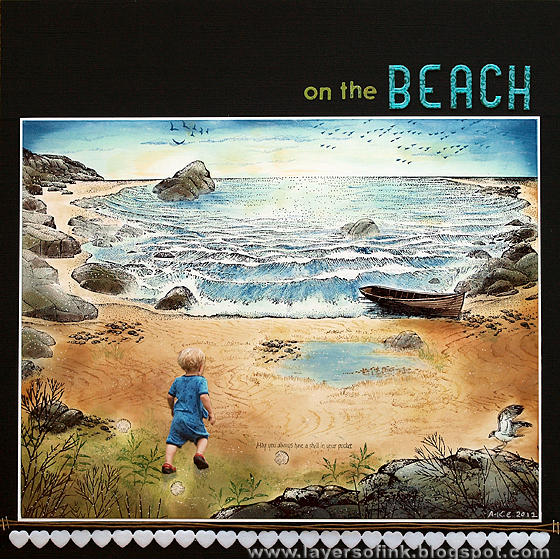 Layers of ink: On the beach: scenic layout