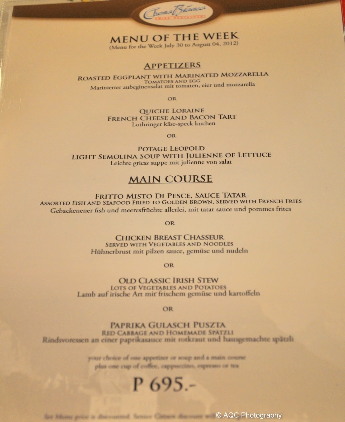 Swiss Restaurant in Manila - Chesa Bianca ~ Cheftonio's Blog