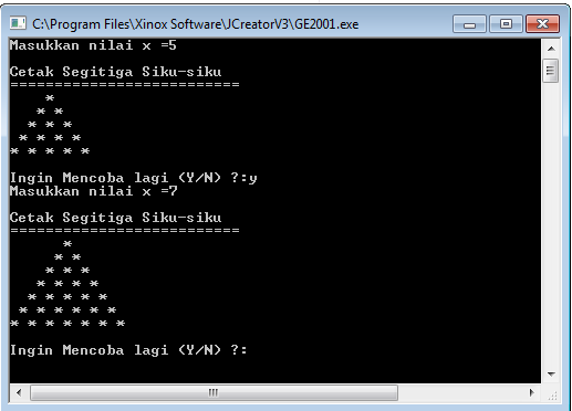 Membuat Program Segitiga Bintang dengan Java