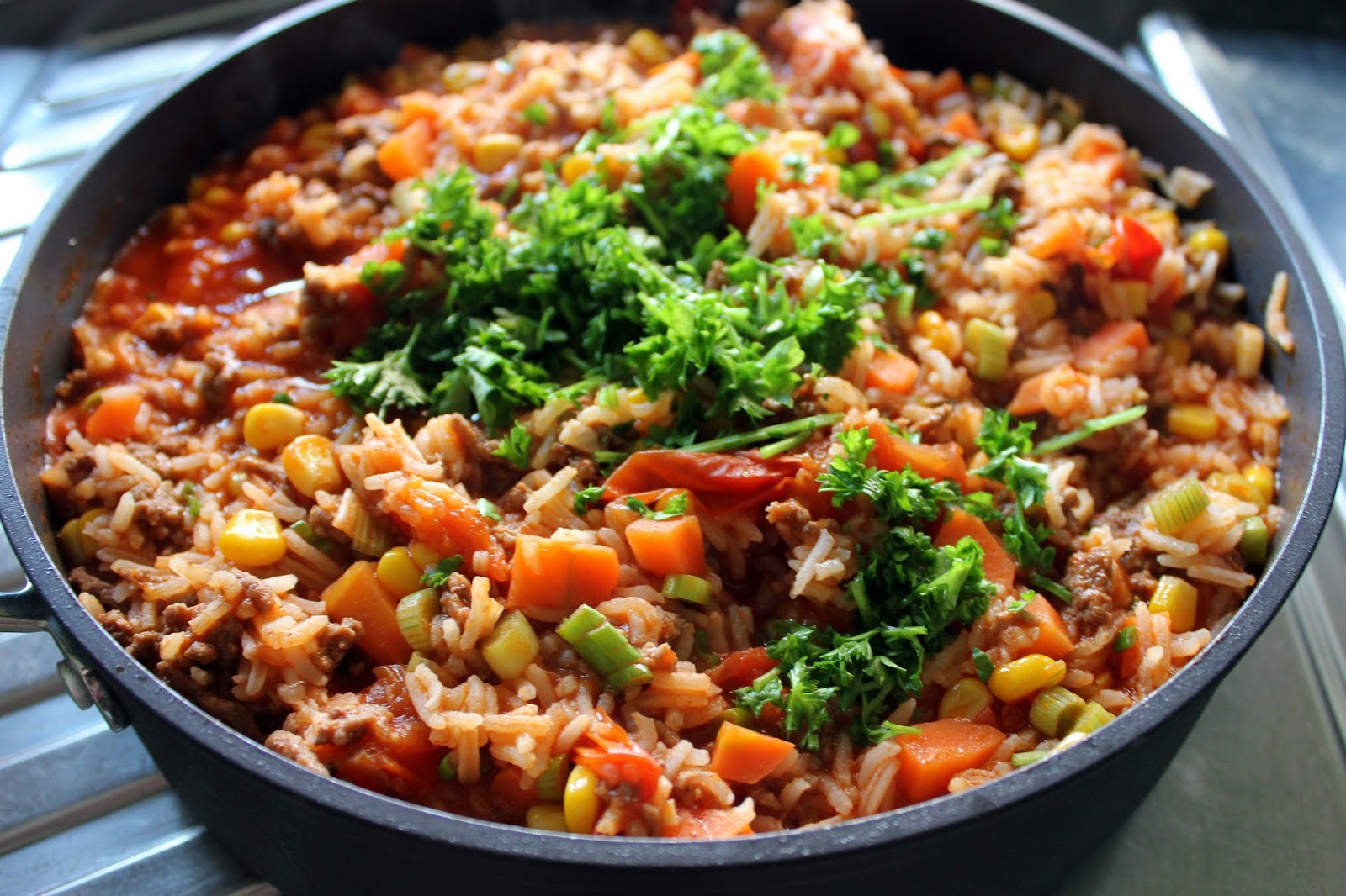 Mijn kookdagboek: Groente-gehaktpannetje met rijst