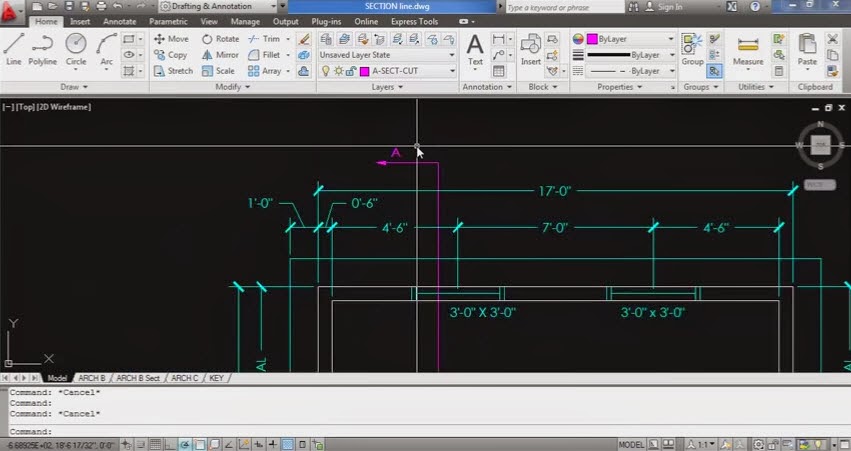 วิธีการเขียเส้น Section Line ในโปรแกรมAutoCAD - Graphic Cad Draiwng