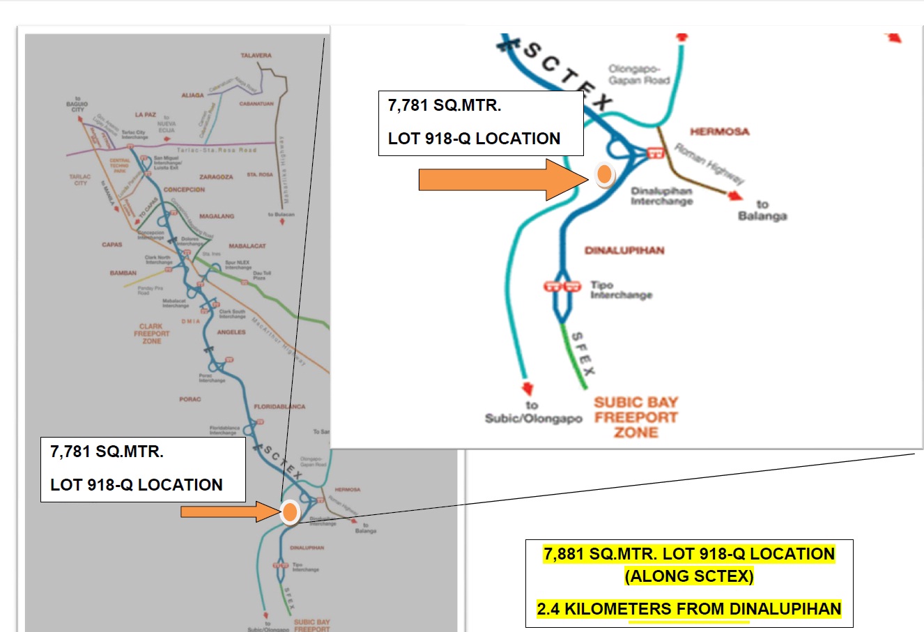 LOT FOR LEASE ALONG SCTEX HERMOSA BATAAN