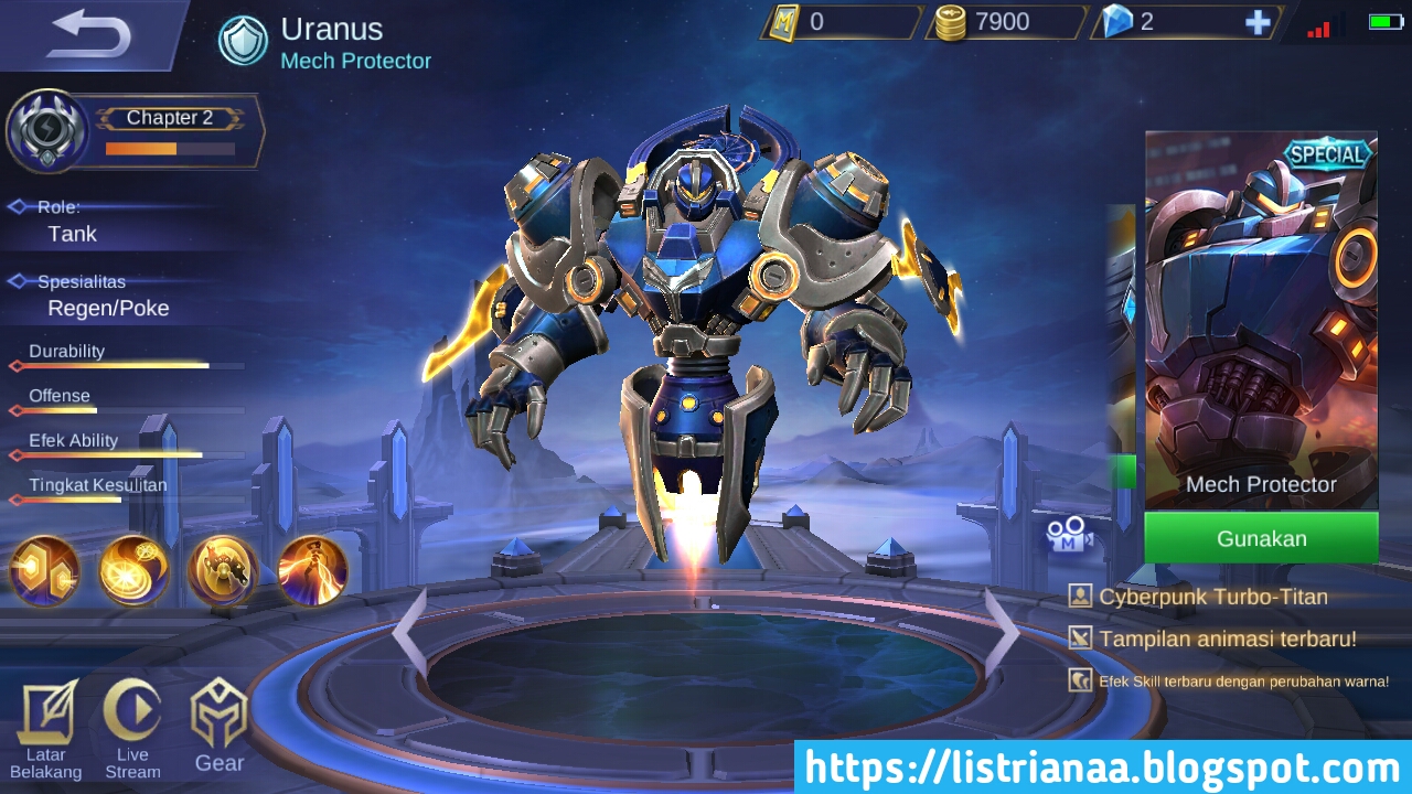 Game Play Skin Uranus Mech Protector Mobile Legends - LISTRIANA