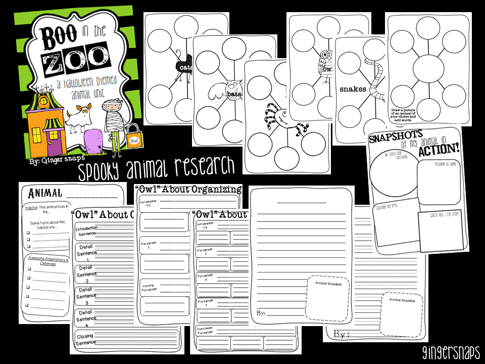 Ginger Snaps: Boo in the Zoo Halloween Unit and Habitat Posters