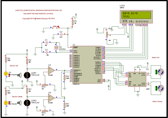 ROBOT LINE FOLLOWER DIGITAL DENGAN IC KOMPARATOR - Bolabot