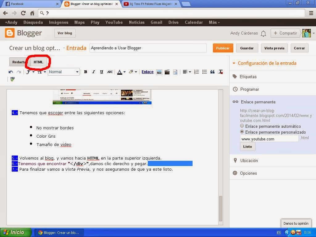 Crear un blog optimizado en Blogger