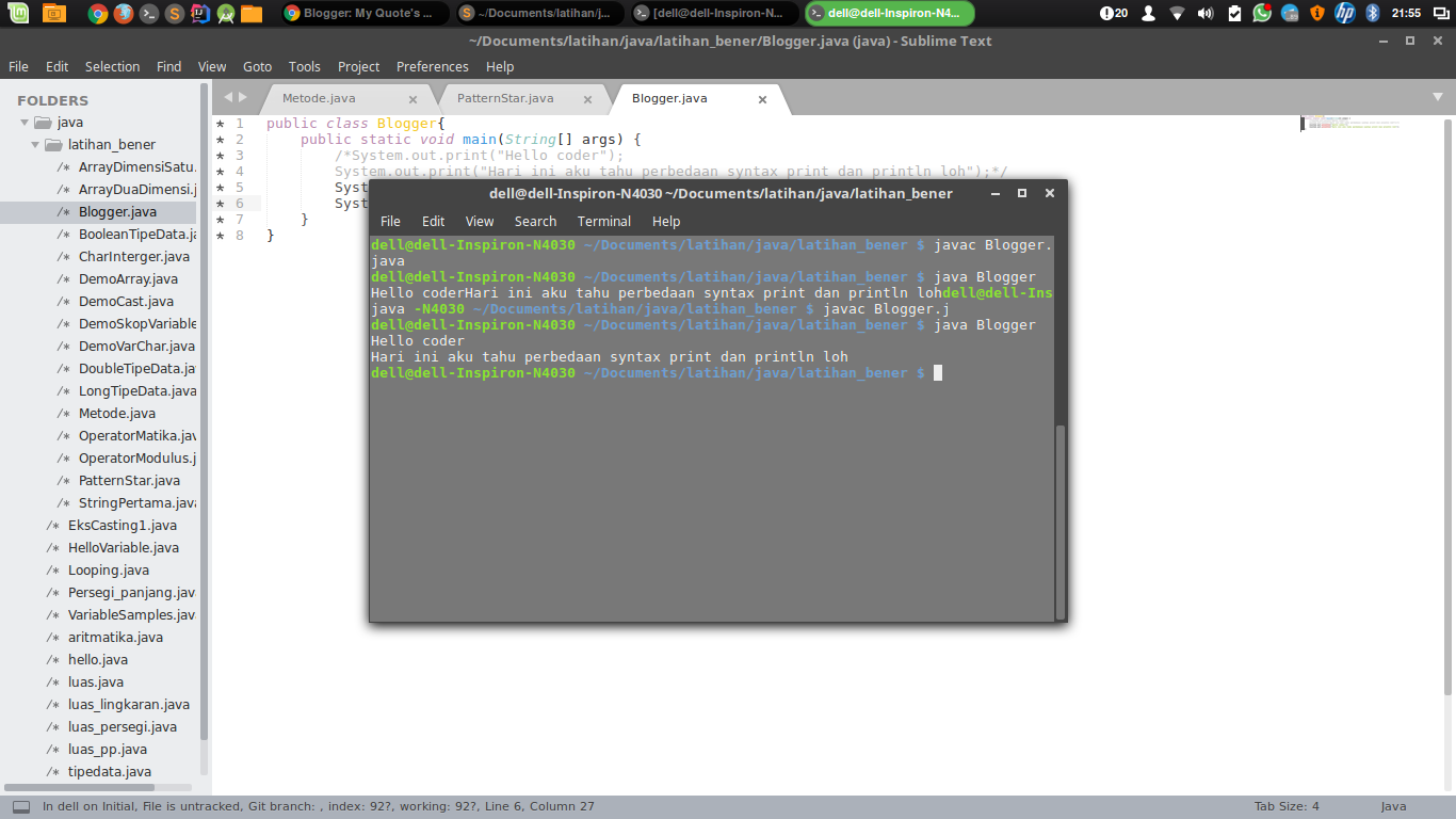 Perbedaan print dan println pada java - Developer Android Perbedaan print dan println pada java - Developer Android