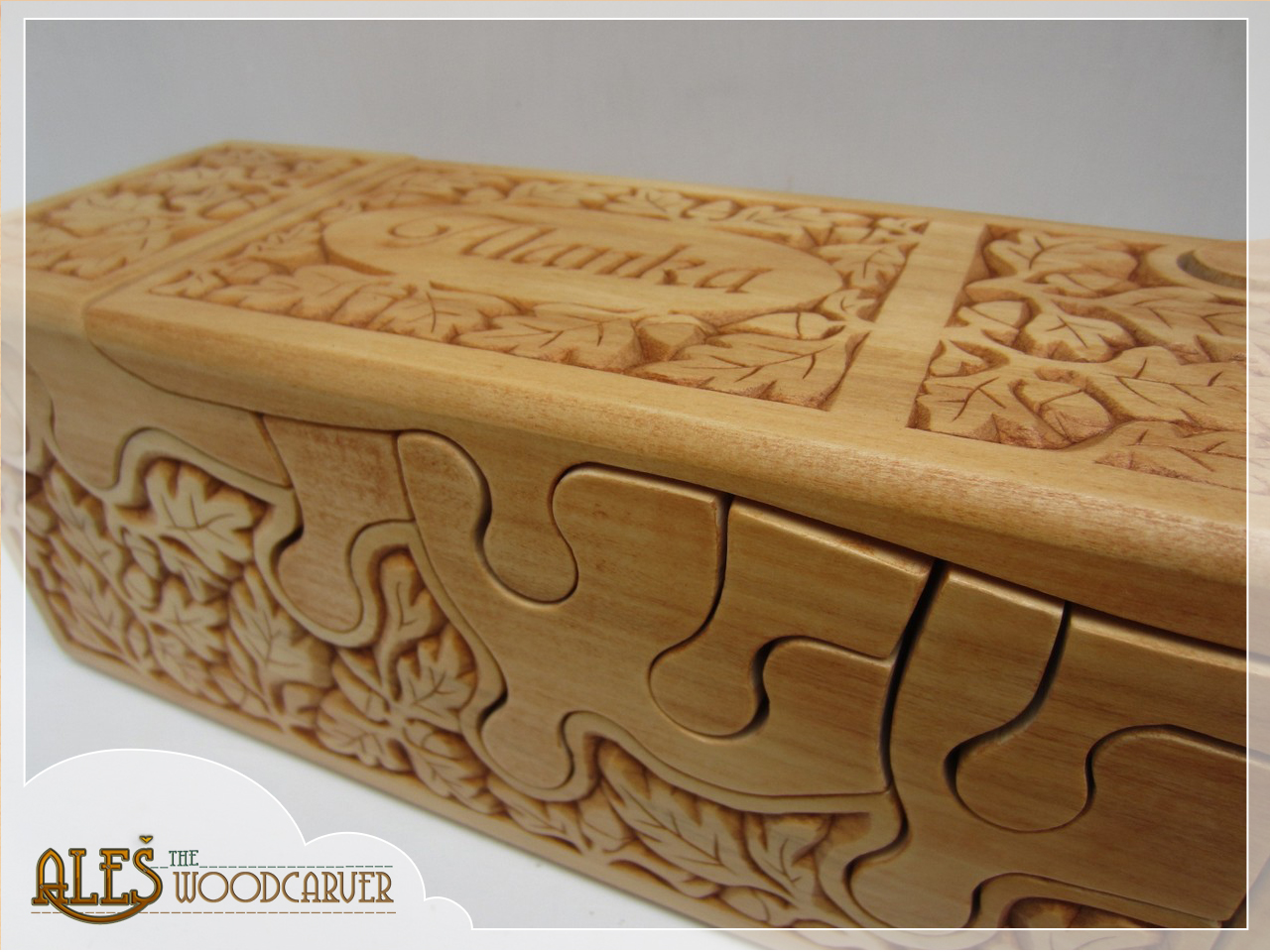 Ales the woodcarver: Chip carved puzzle box for Alana
