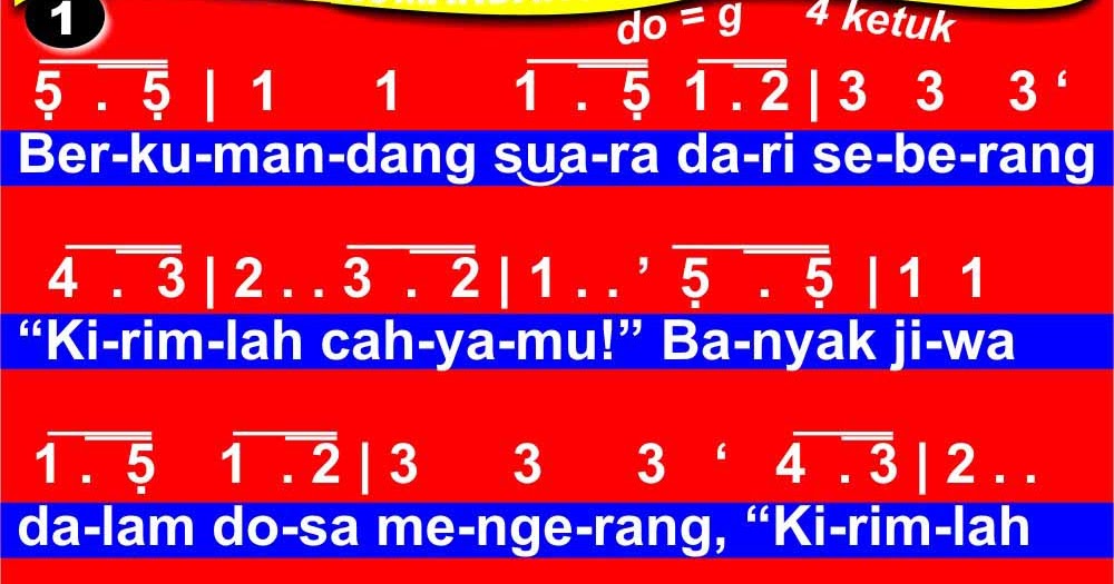 Lirik dan Not Kidung Jemaat 425 Berkumandang Suara Dari Seberang