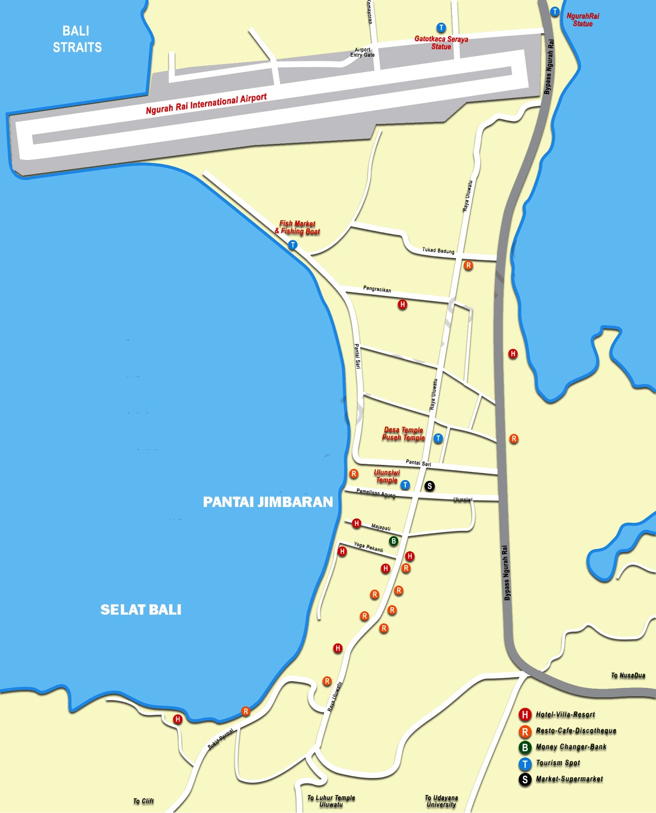 Gambar Peta Kuta Jimbaran, Bali | Web Sejarah