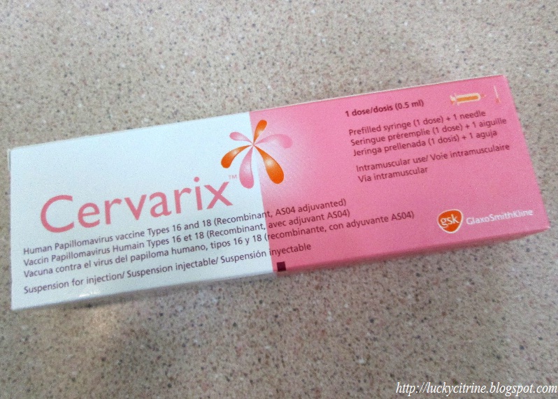 Lucky Citrine: Time to X Out Cervical Cancer with Cervarix