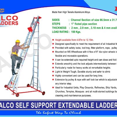ALCO ALUMINIUM PVC BRANDED PRODUCTS: ALCO SELF SUPPORT EXTENDABLE LADDER