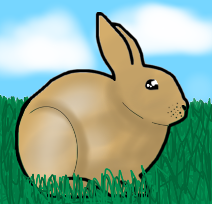 Art master: Cute Bunny, Side view, Step to Step, Tutorial