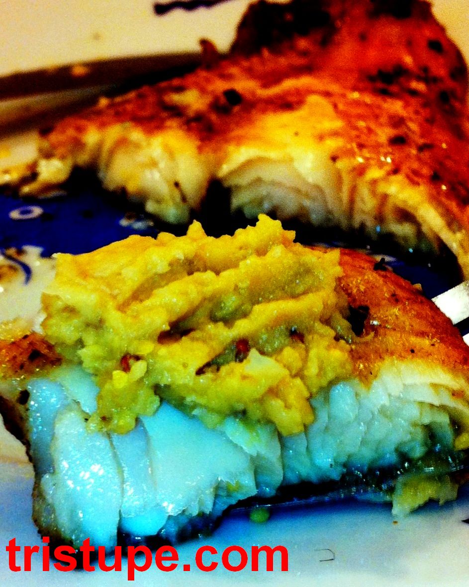 Herbs Infused Dory Fish With Hummus ~ TRISTUPE.COM