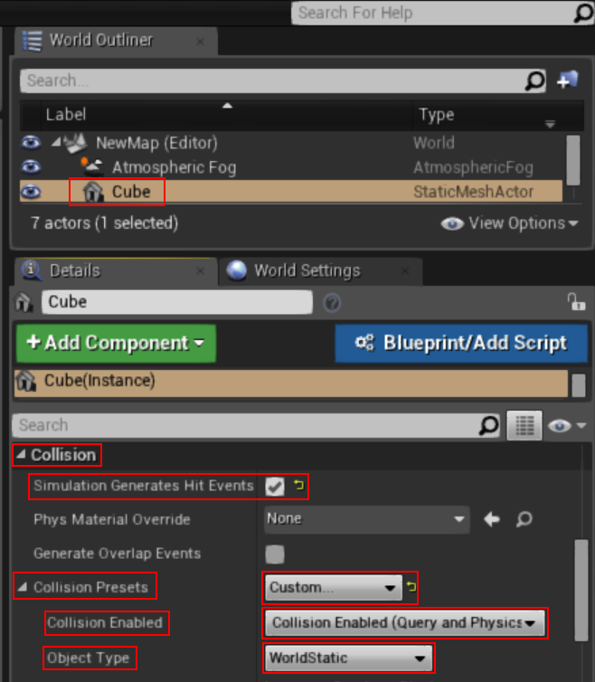 I touchs: Unreal: Collision