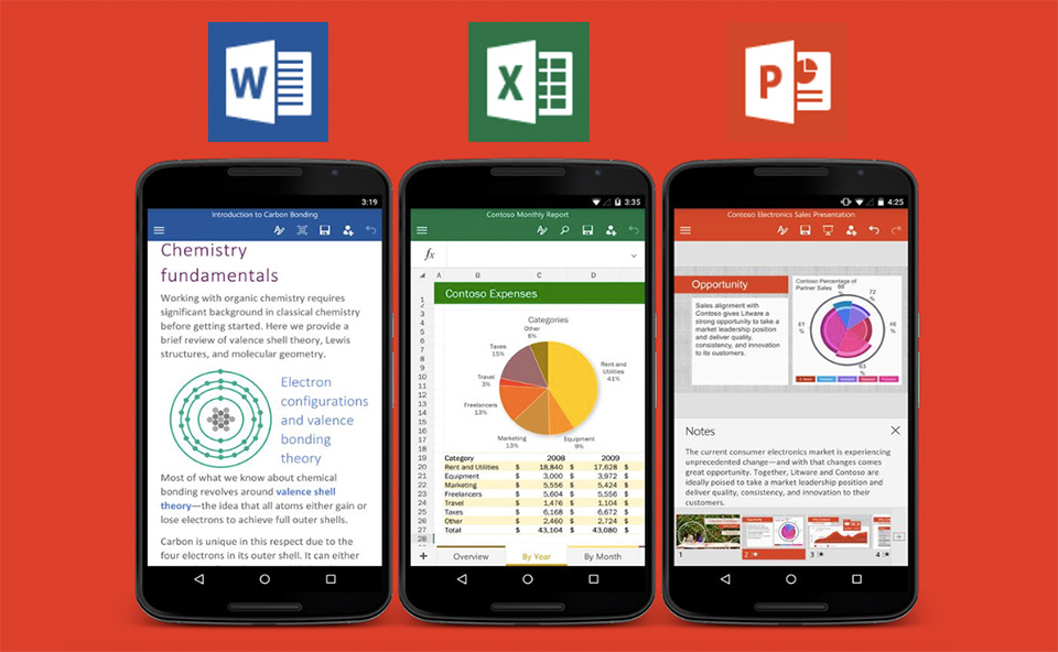 Novos Word Excel e PowerPoint Para Telemóveis e Tablets Android ...