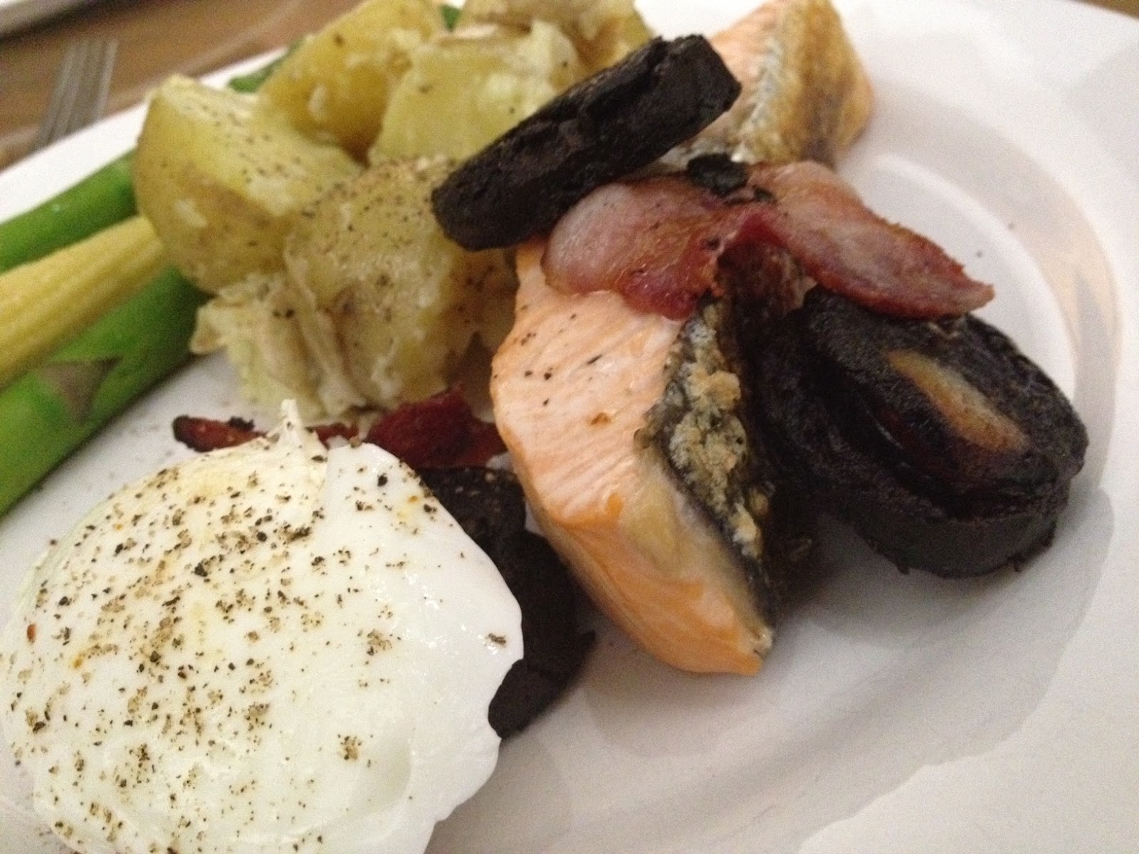 ONE MAN AND HIS HOB: SALMON & BLACK PUDDING