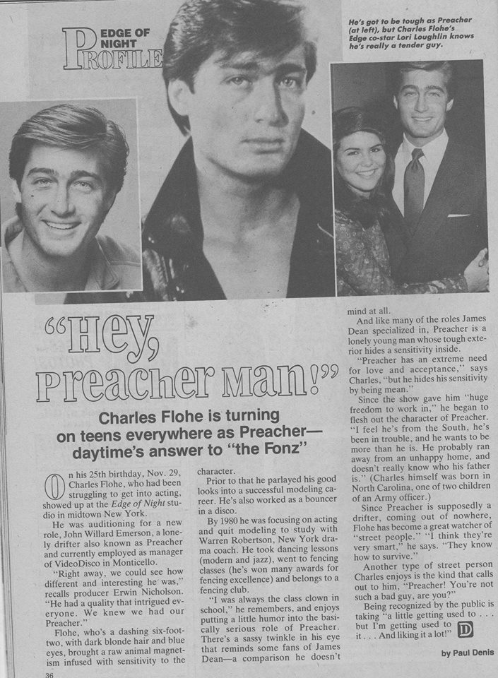 Charles Grant aka Charles Flohe PREACHER EMERSON Edge of Night: 2017