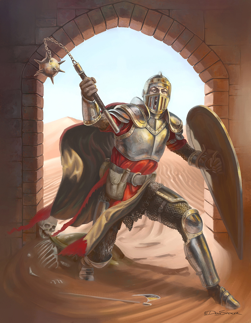 Warriors in art: Knight with Flail and Shield by Dean Spencer