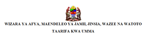 MATUKIO @ MICHUZI BLOG: TAMKO LA WAZIRI WA AFYA, MAENDELEO YA JAMII ...