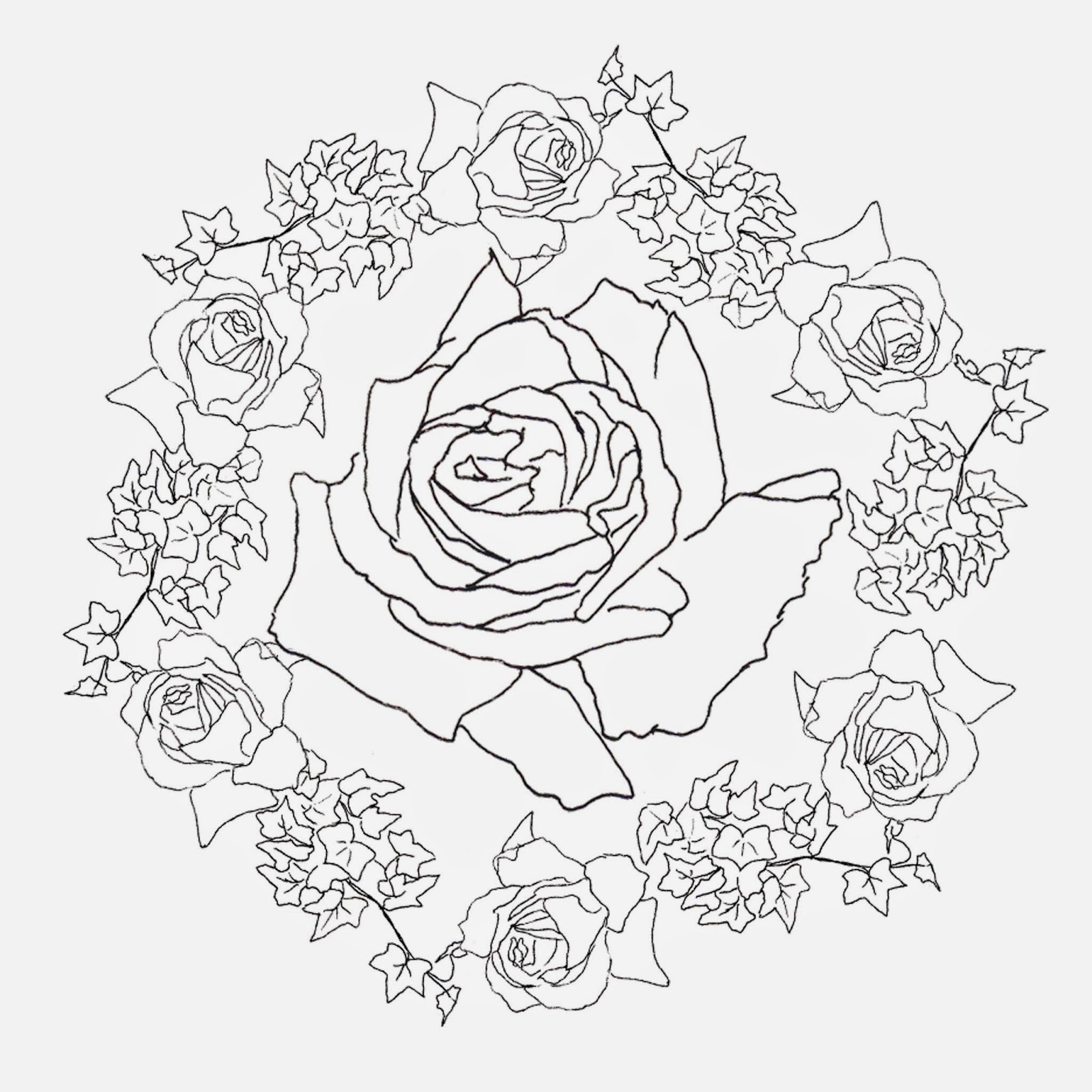 Mandalas de rosas para colorear - Imagui